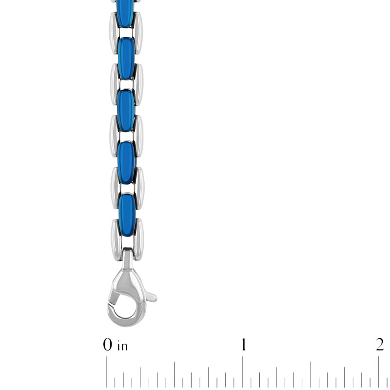 Men's White and Blue Stainless Steel Chain - TS17543