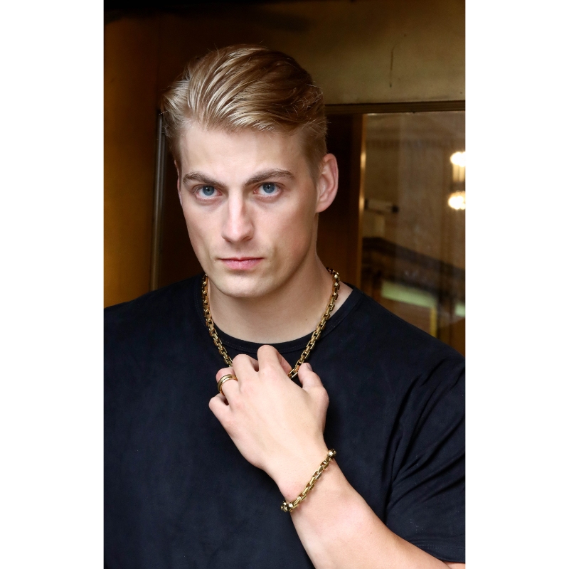 Yellow Finish Stainless Steel Square Link Chain - TS18668